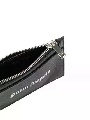 Palm Angels Gothic Logo-print Zipped Cardholder