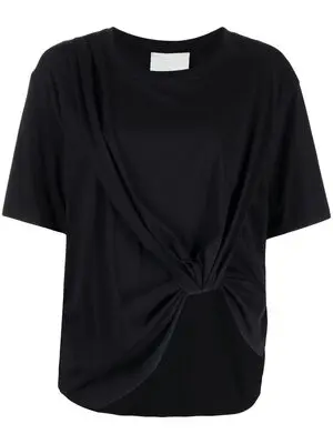 3.1 Phillip Lim Drape-detail Cotton T-shirt