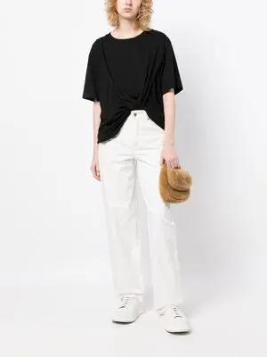 3.1 Phillip Lim Drape-detail Cotton T-shirt