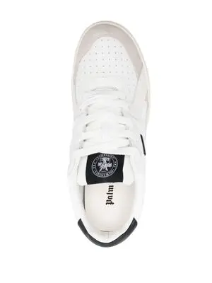 Palm Angels University Leather Sneakers - White