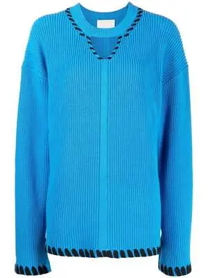 3.1 Phillip Lim Ribbed V-neck Jumper With Cut-out Detail