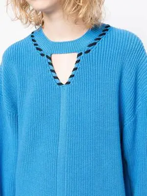 3.1 Phillip Lim Ribbed V-neck Jumper With Cut-out Detail