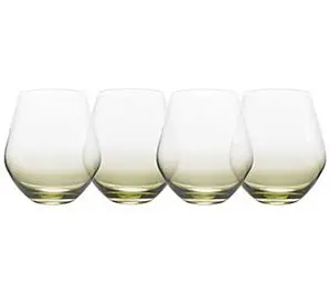 MIKASA Gianna Ombre Sage Set Of 4 Stemless Wine Glasses - One-color