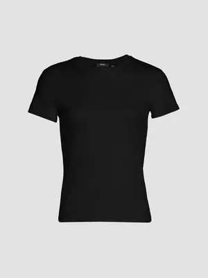 Theory Tiny Short-sleeve Cotton Tee - Black