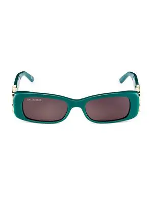 Balenciaga Dynasty 51mm Rectangular Sunglasses Green