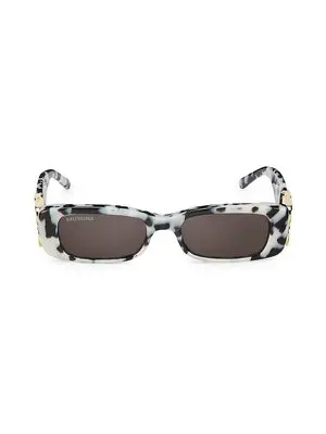 Balenciaga Dynasty 51mm Rectangular Sunglasses Havana