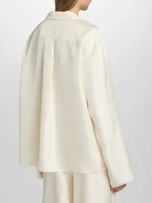 TOTEME Logo Stitch Silk Top - Cream
