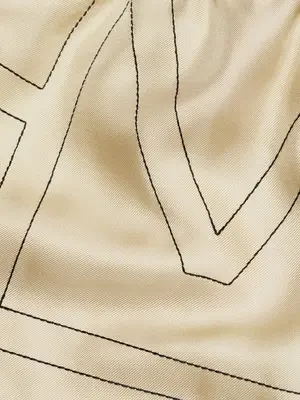 TOTEME Silk Stitched-logo Shorts - Ivory Monogram