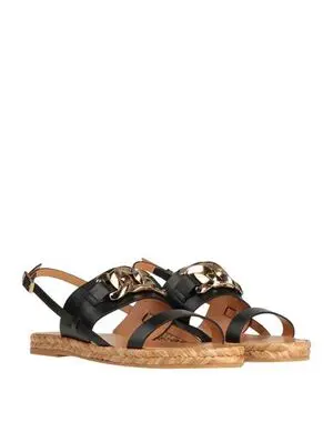 TOD'S Espadrille Sandals With Metal Applications - Black