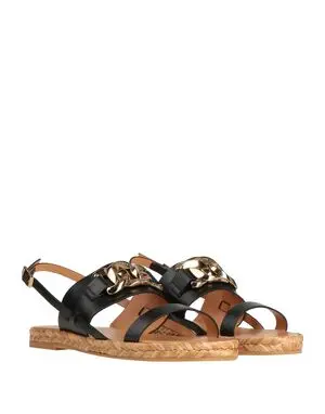 TOD'S Espadrille Sandals With Metal Applications - Black