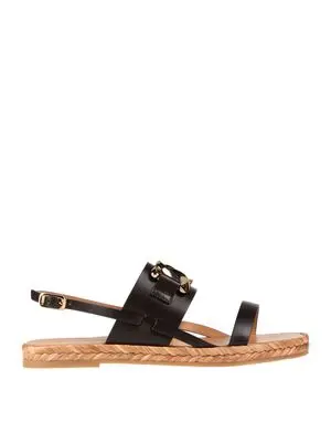 TOD'S TOD'S Espadrille Sandals With Metal Applications Dark Brown