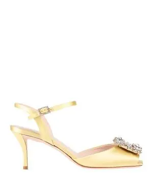 ROGER VIVIER Pastel Textile Fiber Sandals - Light Yellow