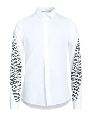 BIKKEMBERGS Shirt Size Cotton, Elastane - White