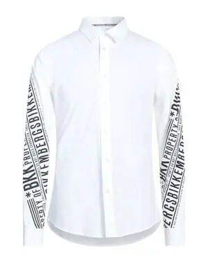 BIKKEMBERGS Shirt Size Cotton, Elastane - White
