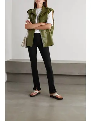 THE FRANKIE SHOP Reya Ribbed Stretch-jersey Flared Leggings
