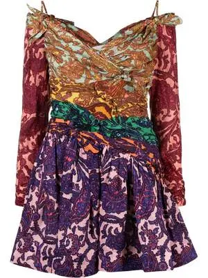 Zimmermann Tiggy Bow Paisley-print Minidress - Pink