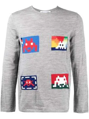 Comme Des Garçons Graphic-print Jumper - Grey