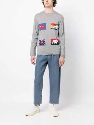 Comme Des Garçons Graphic-print Jumper - Grey