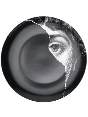FORNASETTI Lina Cavalieri-print Wall Plate - Black