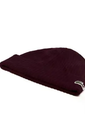 Lacoste Lacoste Ribbed Knit Logo Beanie Red