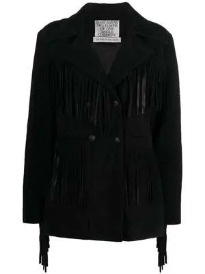 DANCASSAB Rivera Fringed Leather Jacket - Black