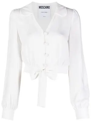 Moschino Cropped Silk Blouse