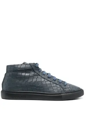 HIDE&JACK Croco-embossed High-top Sneakers - Blue