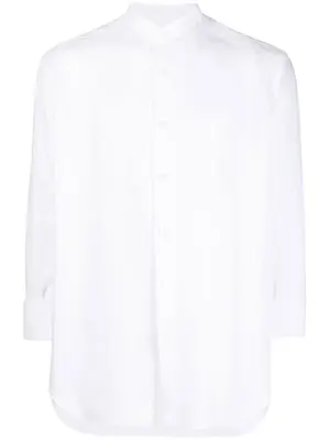 Brioni Band Collar Linen Shirt - White