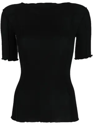 BASERANGE Omato Stretch-organic Cotton Top - Black