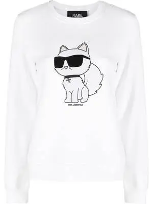 Karl Lagerfeld Ikon 2.0 Choupette Sweatshirt White