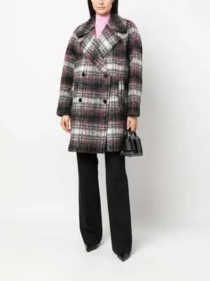 Karl Lagerfeld Check Double-breasted Coat