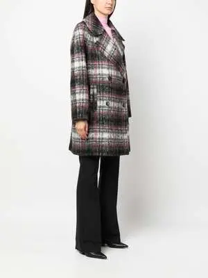 Karl Lagerfeld Check Double-breasted Coat