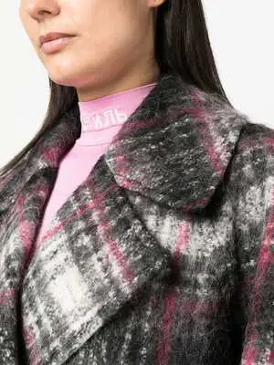 Karl Lagerfeld Check Double-breasted Coat