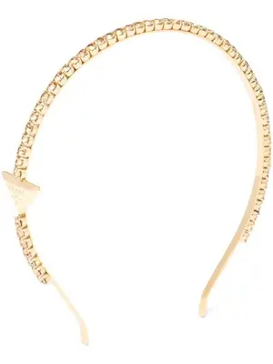Prada Crystal-embellished Headband - Gold