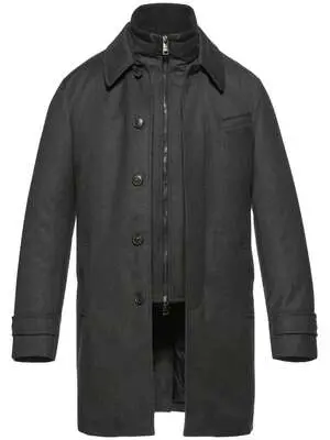 NORWEGIAN WOOL Wool-silk Blend Coat - Grey