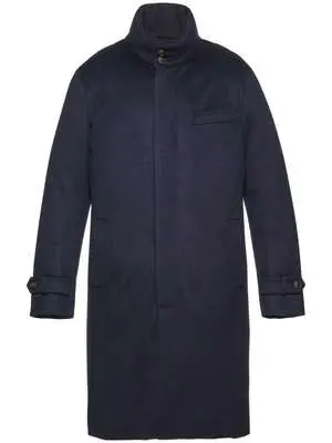 NORWEGIAN WOOL Single-breasted Cashmere Coat - Blue