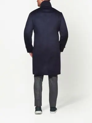 NORWEGIAN WOOL Single-breasted Cashmere Coat - Blue