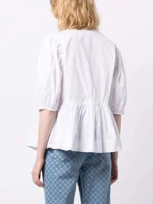GANNI Organic Cotton Wrap Blouse