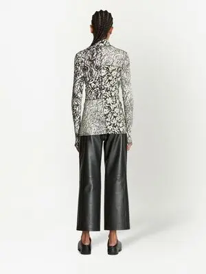 Proenza Schouler White Label Floral-print Mock Neck Top - Neutrals