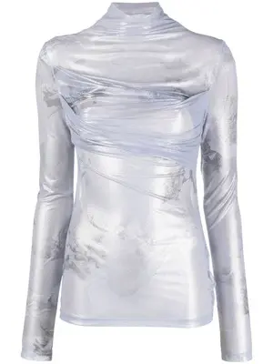 Off-White Twist Effect High Neck Top