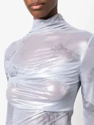 Off-White Twist Effect High Neck Top