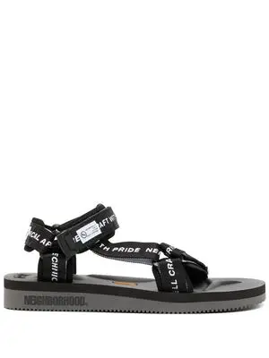 NEIGHBORHOOD Logo-tape Flat Sandals