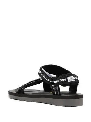NEIGHBORHOOD Logo-tape Flat Sandals