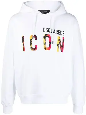 Dsquared2 Icon Print Hooded Sweatshirt - White