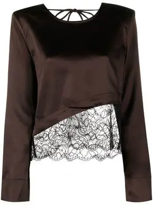 GANNI Lace-panel Blouse
