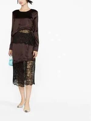 GANNI Lace-panel Blouse