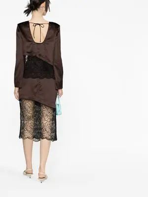 GANNI Lace-panel Blouse