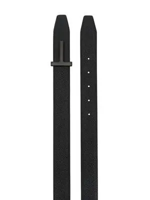 TOM FORD Leather Belt With Logo Buckle - Black