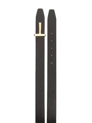 TOM FORD T-plaque Leather Belt - Brown