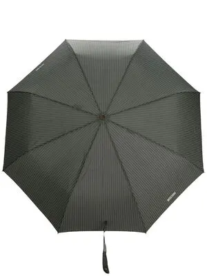 Moschino Pinstriped Logo-print Umbrella - Grey
